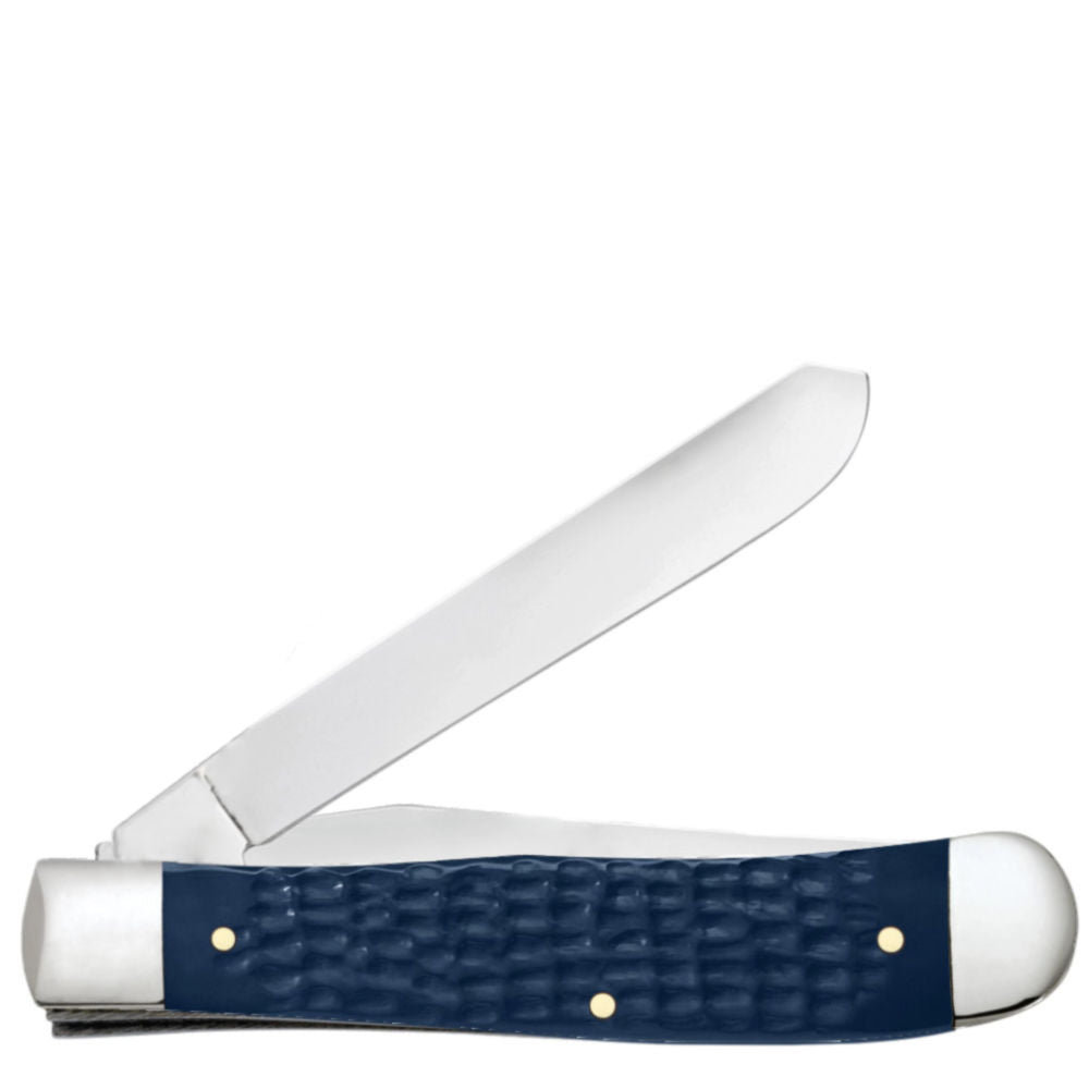 Case US Marine Corps Trapper Jigged Navy Blue Pocket Knife – Swiss ...