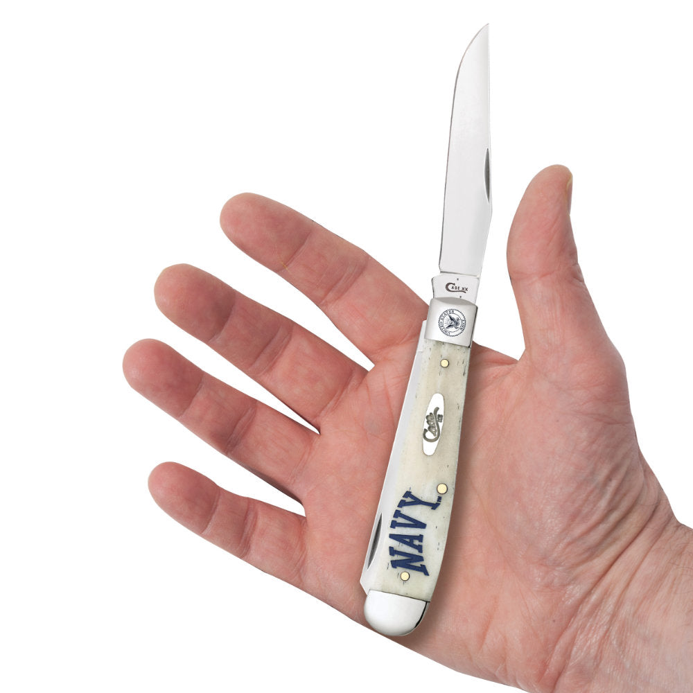 Case US Navy Trapper Natural Bone Pocket Knife – Swiss Knife Shop