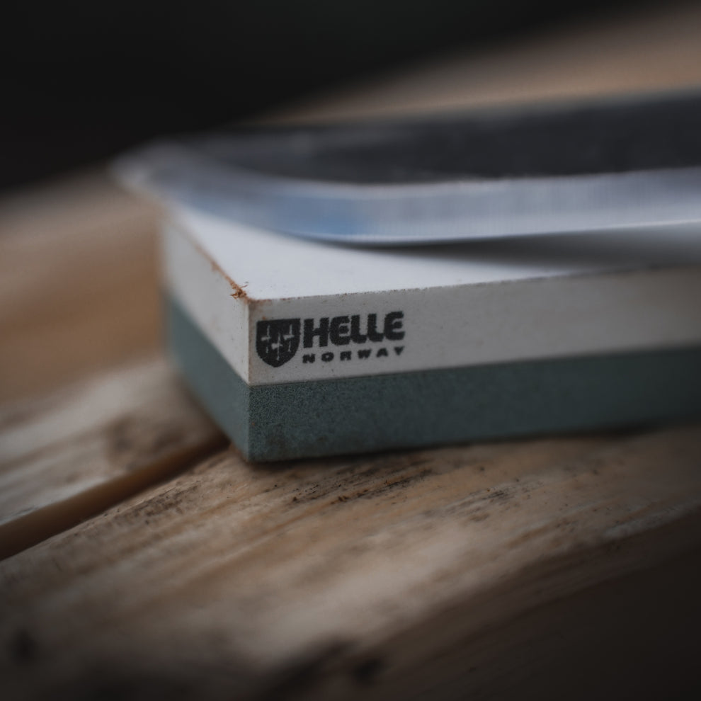 Helle Small Sharpening Stone with Leather Sheath at Swiss Knife Shop